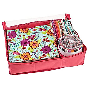 Missouri Star Storage Bag for Precut Fabrics for Quilting | Sewing Box Organizer Holds Fat Quarters, Charm Packs, Layer Cakes NOT4051 Missouri Star Precut Storage Bag - Large Pink