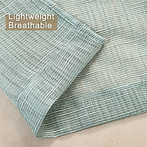 Tony's collection Mint Green Sheer Curtains, Faux Linen Look Semi Voile Backdrop for Dining Room/Kitchen/Small Window(52x63 Inch, Mint, 2 Panels)
