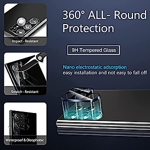 IMBZBK [3+3 Pack UV for Samsung Galaxy S23 Ultra Privacy Screen Protector Tempered Glass Accessories 3 Pack Privacy Screen Samsung S23 Ultra Fingerprint Suitable 3 Pack Camera Lens Protector