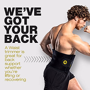 ActiveGear Waist Trimmer Belt for Stomach and Back Lumbar Support, Medium: 8" x 42" - Yellow