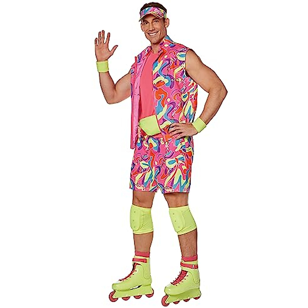 Spirit Halloween Barbie the Movie Adult Skating Ken Costume - XL | Officially Licensed | Mattel | Couples Halloween Costumes | '80s Accessories