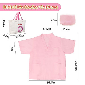 Meland Toy Doctor Kit for Girls - Pretend Play Doctor Set with Dog Toy, Carrying Bag, Stethoscope Toy & Dress Up Costume - Doctor Play Gift for Kids Toddlers Ages 3 4 5 6 Year Old for Role Play