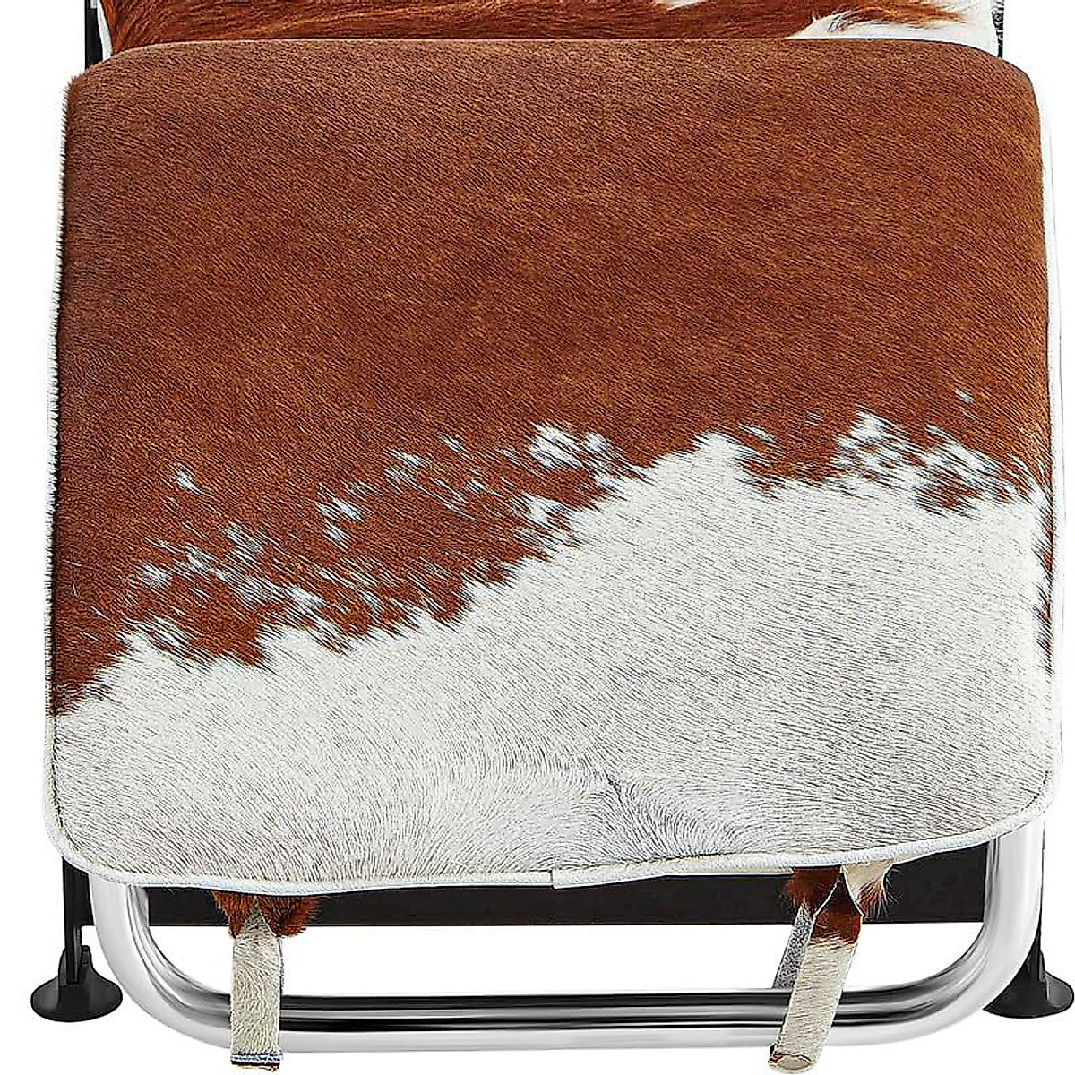 HuPoFun Le Corbusier Style LC4 Chaise Lounge Chair Reproduction - Brown & White Pony Leather
