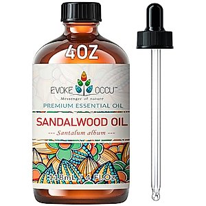 EVOKE OCCU Sandalwood Essential Oil 4 Fl Oz, Pure Sandalwood Oil for Diffuser Candle Soap Making - 118ml