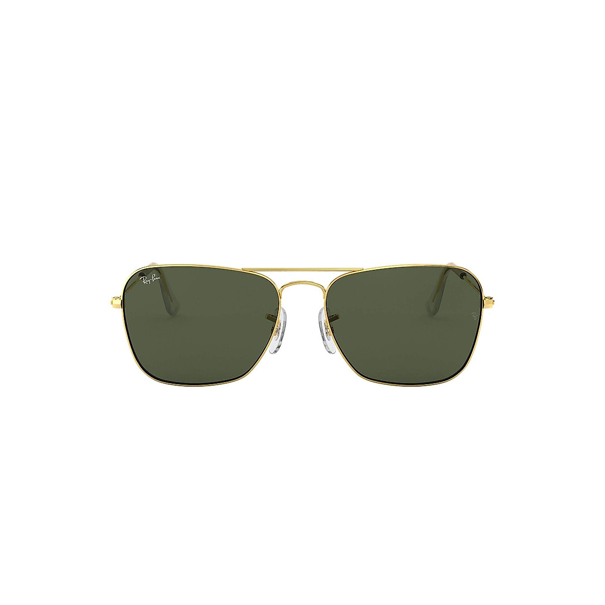 Ray-Ban RB3136 Caravan Square Sunglasses, Gold/G-15 Green, 55 mm