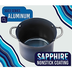 CONCORD Sapphire Nonstick 7 Quart Stock Pot Cookware Set (Induction Compatible) Blue