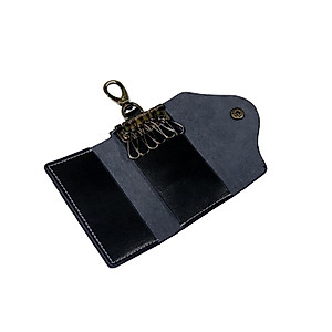Dalmatian PU Leather Key Wallet Holder Card Case with 6 Hooks for Men Women