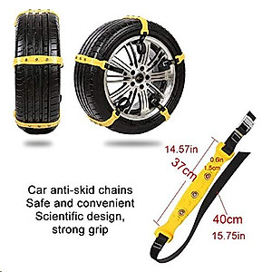 Snow Chains Anti Slip Snow Chains Emergency Anti-Skid Snow Mud Tire Chains for Cars/SUV/ATV/Trucks, Adjustable 10pcs Car Security Chains with Free Snow Shovel and Gloves