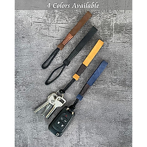 LAGIPA Leather Car Key Fob Keychain, Non-metallic Car Key Rope Lanyard Holder, No Metal Scratch