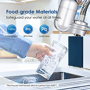 Waterdrop NSF Certified Water Filter, Replacement for All PUR®, PUR®PLUS Faucet Filtration Systems, Pur® RF-9999® Faucet Water Filter (3 Count), Model No.: WD-C08A