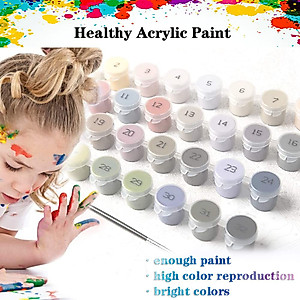 LWZAYS Paint by Numbers for Adults Beginner,4 Pack DIY Adult Paint by Number Kits On Canvas Butterfly Flowers Acrylic Paint,Drawing Paintwork with Paintbrushes Oil Painting Home Decor(11.8x15.8inch)