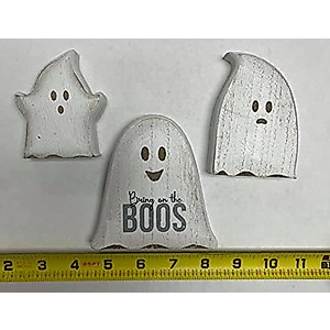 Boo Ghost Shelf Sitters | Bring on The Boos | 3 PC Set | Tiered Tray Set | 3-4 inch