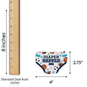 Big Dot of Happiness Go, Fight, Win - Sports - Diaper Shaped Raffle Ticket Inserts - Baby Shower Activities - Diaper Raffle Game - Set of 24