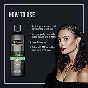 TRESemmé Shampoo Shampoo for Curly Hair Pro Care Curls Curly Hair Shampoo Leaves Curls Defined, Hydrated, and Frizz-Free, 20 Fl Oz (Pack of 4)