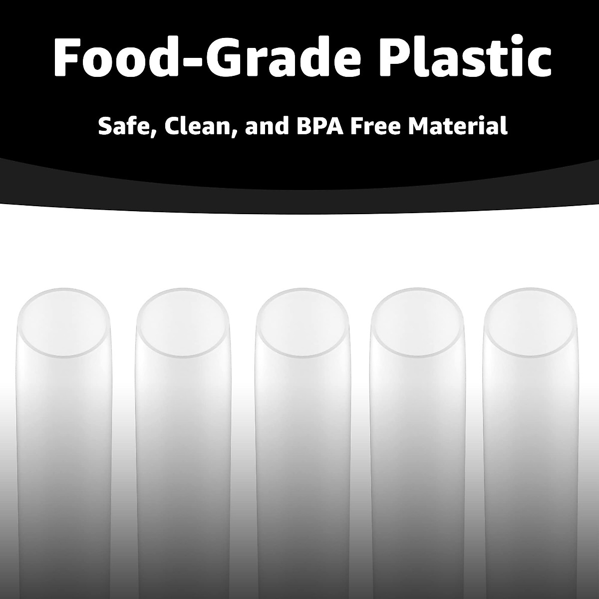 Jmoe USA Straw Adapter Kit for RTIC Jugs | 5-Pack of Reusable BPA Free Straws | Includes Cleaning Brush | Food-Grade Plastic | Compatible With Jug Lid | Easy to Clean (Half Gallon)