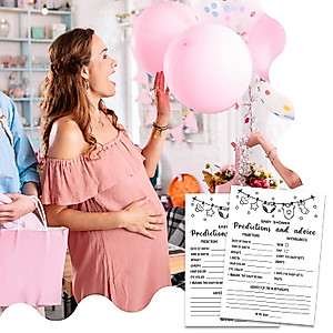 Baby Predictions and Advice Baby Shower Game, Girl or Boy Babies New Parent Message Advice Book, Baby Shower Party Games Supplies & Activities, 30 Game Cards Included
