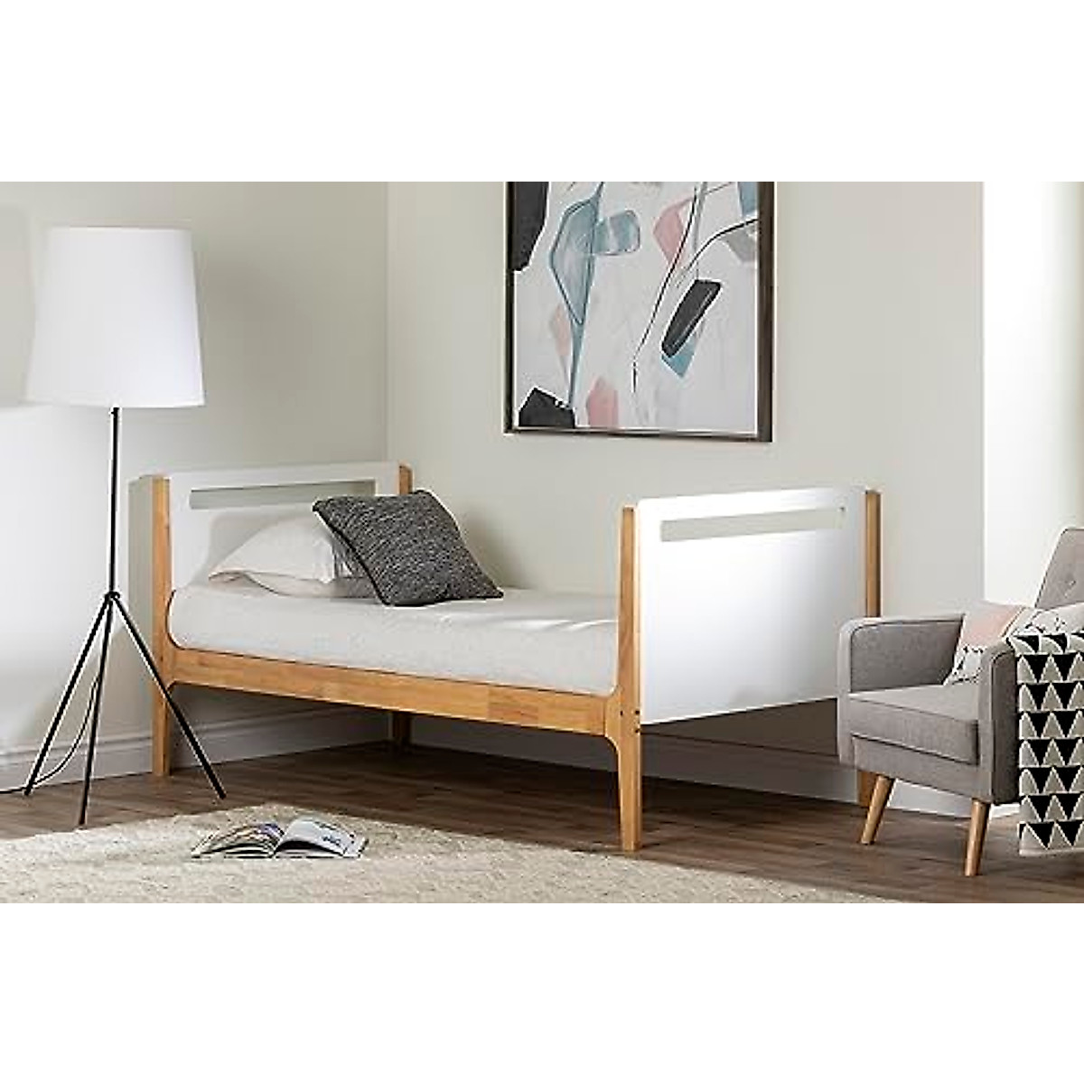 South Shore Bebble Modern Bunk Bed White and Natural Twin