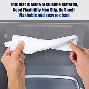 BOXOB Center Console Mat for, Silicone Console Mat Wireless Charging Pad Cover Center Console Pad for Model 3 Model Y Car Center Console Accessories (White)