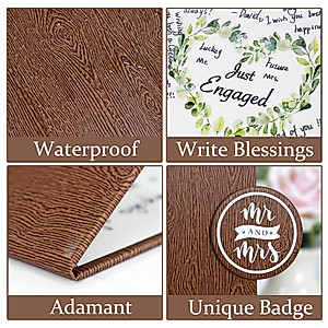 Vlipoeasn Brown Engagement Party Decorations - Tree Texture Creative Engagement Guest Book Alternative, Engagement Greeting Card Gifts for Couple, Engagement Decorations Party Supplies