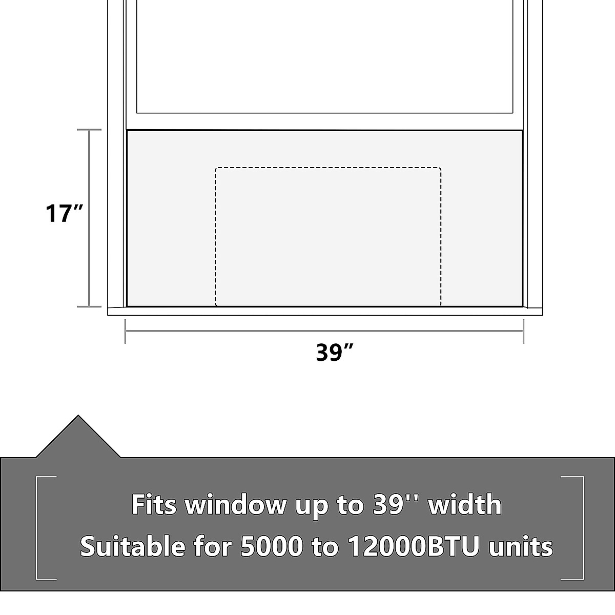 BJADE'S Window Air Conditioner Side Insulated Foam Panel, One-piece Full Surround Insulation Panels Window Seal Kit, Summer and Winter Heat and Draft Insulating