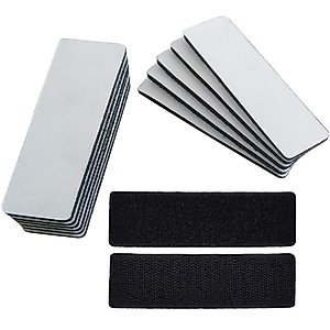 Rena Chris Hook and Loop Strips with Adhesive | 2 x 6 Inch 16 Sets | Double-Sided Interlocking Mounting Tape for Couch Cushions, Suitable for School Classroom, Office, Home- Black