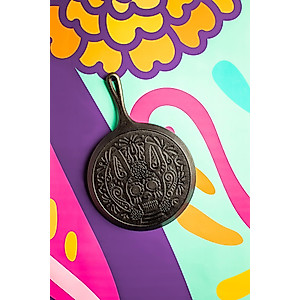 Lodge Day of the Dead 10.5 Inch Sugar Skull Cast Iron Griddle