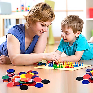 Coopay 300 Pieces 10 Colors Plastic Learning Counters Disks Bingo Chip Counting Discs Markers for Math Practice and Poker Chips Game Tokens,1Inch (Style 1)