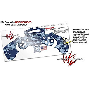 WraptorSkinz Skin Compatible with Sony PS4 Dualshock Controller PlayStation 4 Original Slim and Pro WraptorCamo Digital Camo Navy (Controller NOT Included)