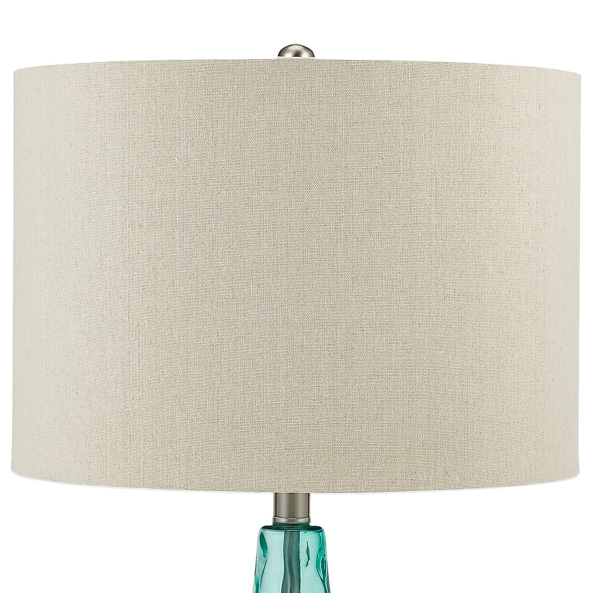 Catalina Lighting 21595-000 Transitional Thumbprint Glass Gourd Table Lamp, 25.5", Blue