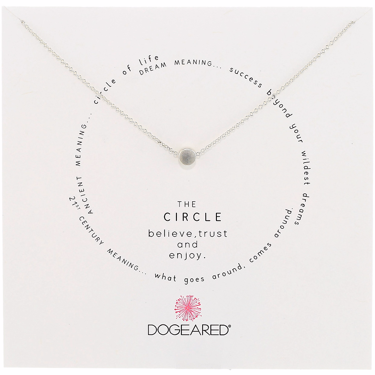 Dogeared "Circle" Sterling Silver Cirlce Charm Necklace, 16"+2" Extender