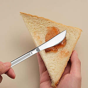 VANRA Small Dessert Knives Set of 6 Stainless Steel Kids Dinner Knife Appetizer Fruit Snack Serving Knives Mini Flatware Set Silverware 5.7inch