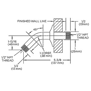 Speakman S-2520 Clean and Simple Shower Arm and Flange for Stylish Bathroom Décor, 5.5 inches, Polished Chrome