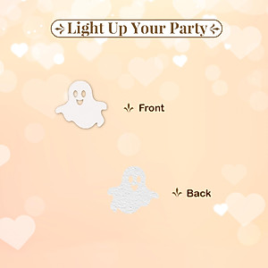 120pcs Baby Boo Confetti, Halloween Ghost Paper Scatter, White&Pink Glitter Little Boo Table Scatter for Girl, Halloween Baby Shower/First Birthday Party Decoration