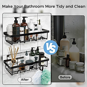 YAWSOUP Adhesive Shower Caddy,4-Pack Shower Shelf,Shower Organizer Can be Wall-Mounted Without Holes,For Shower Organizer&Bathroom Storage.