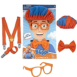 Blippi Dress Up Roleplay Set with Bow Tie, Suspenders, Hats, Glasses - For Toddlers