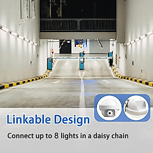 DOSILIO 4FT LED Vapor Tight Light Fixture, 60W-50W-40W Power Selectable 5000K, IP65 Waterproof Industrial Surface Mount LED Shop Lights for Carport, Garage, Freezer, 100-277V, ETL Listed, 4-Pack