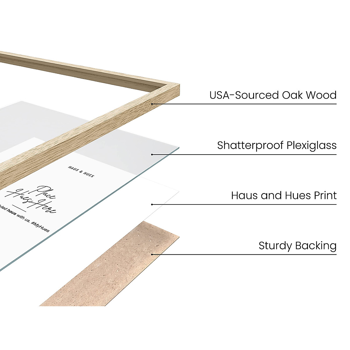 HAUS AND HUES 11x14 Wood Picture Frame - 11x14 Frame Wood Natural Wood Frame 11x14 Picture Frame Wood Picture Frames 11x14 Frame Art Poster Frames 11x14 Document Frames for 11x14, Beige Framed