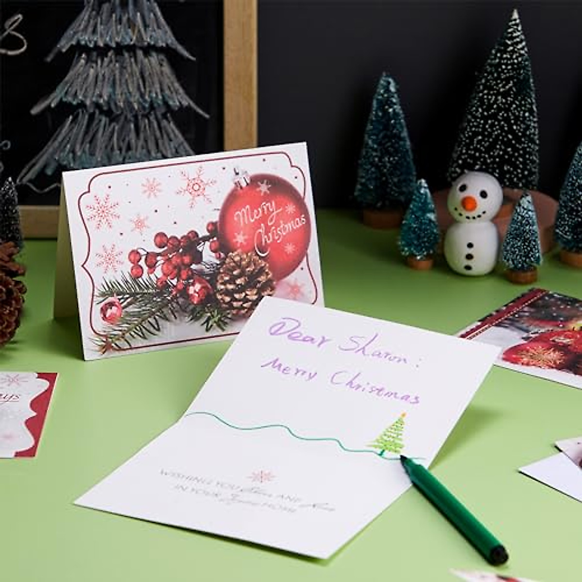 JOYIN 72 Piece Holiday Christmas Greeting Cards with 6 Artistic Greeting Designs & Envelopes 6.25” x 4.6" for Winter Christmas Season, present Giving, Xmas Gifts Cards. (Red Foil Collection)