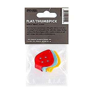 JIM DUNLOP HE113P Flat Thumbpicks, Heavy, 3/Player's Pack