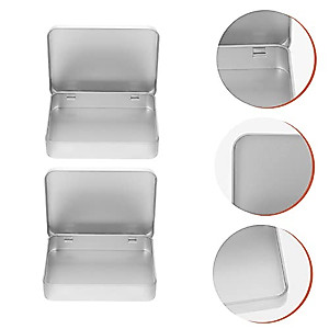 Holibanna 8 Pcs Tinplate Box Clutter Organizer Stainless Steel Containers with Lids Mini Candy Rectangular Candy Tins Gift Containers Candle Vessels Pill Clamshell Packing Box Usb