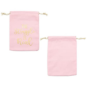 Sparkle and Bash Pink Drawstring Hangover Kit Gift Bags for Bachelorette Party Favors (5 x 7 In, 12 Pack)