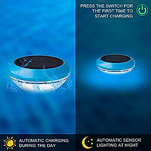 Yexiya 8 Pcs Solar Floating Pool Lights Multi Color Swimming Pool Lights LED Waterproof Pool Lights with RGB Color Changing for Outdoor Garden Swimming Pool at Night Fountain Hot Tub Spa Pond