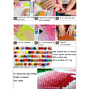 tomungs Large 5d Diamond Painting Kits for Adults Full Drill Cherry Blossom Flower Tree Paint by Diamonds DIY Round gem Paintings Pack 3D Diamond Painting Bead Art kit Size 130 X 50 cm