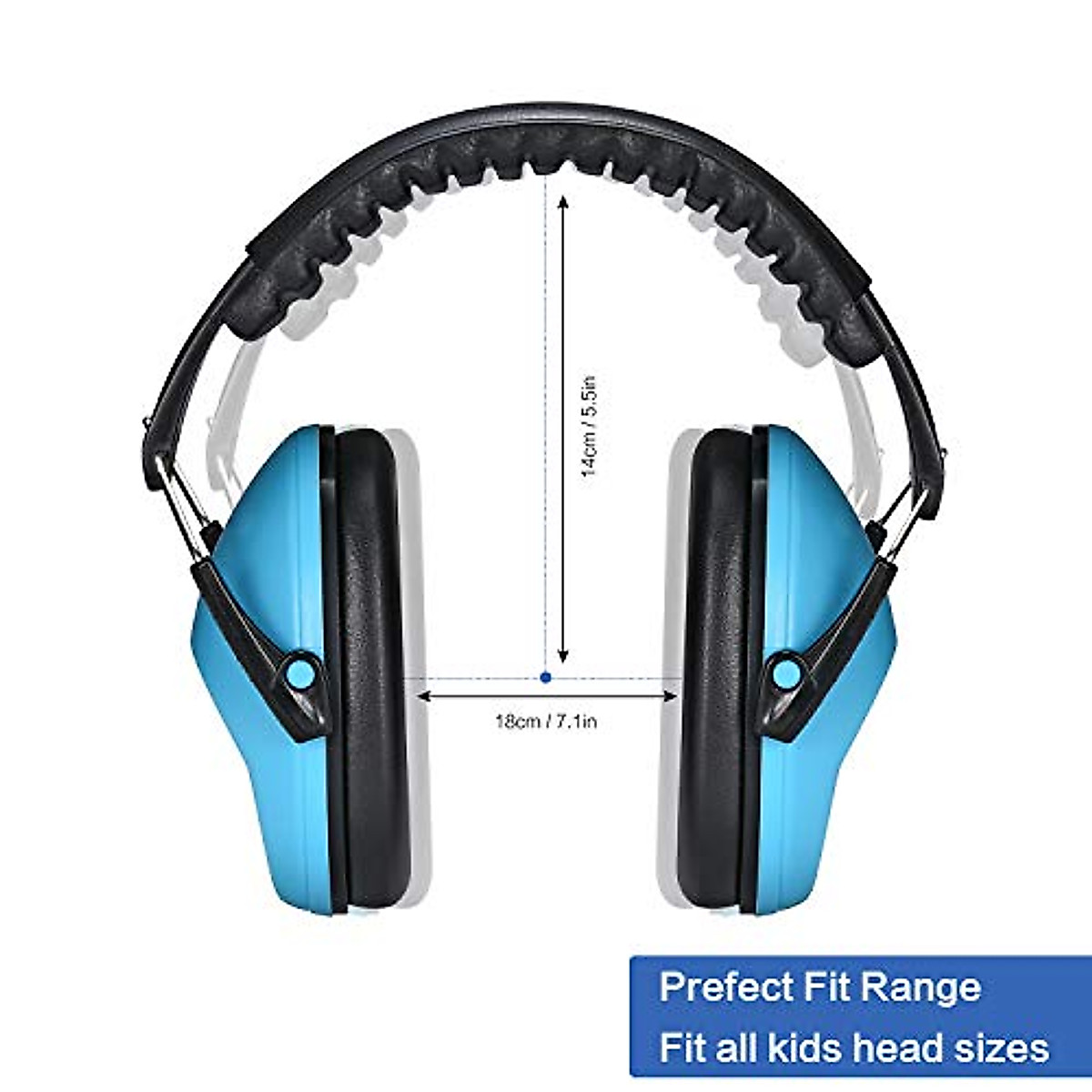 CHAMPS Kids Ear Muffs Earmuff Noise Protection Reduction Headphones for Toddlers Kid Children Teen NRR 25dB Safety Hearing Ear Muff Shooting Range Hunting Season [Blue]