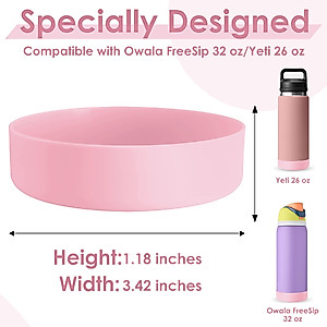 UBEEKOO Water Bottle Boot, Compatible with Owala, Yeti, for Stanley Water Bottle Accessories, Sleeve Cover for Owala FreeSip 32oz, Yeti 26oz,Anti-Slip Silicone for Stanley 36oz Accessory,LightPink