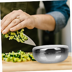 GANAZONO 2 Sets Stainless Steel Rice Bowl Japanese Soup Bowl Soup Bowl with Lid Sauce Container with Lid Insulated Soup Bowls Steel Salad Dish Food Serving Bowl Set Food Containers Eat Bowl