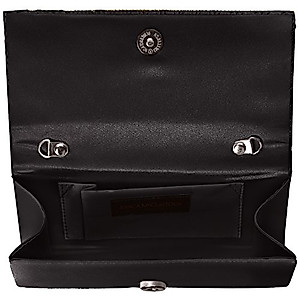 Jessica McClintock womens Chloe Satin Clutch Evening Handbag, Black, One Size US