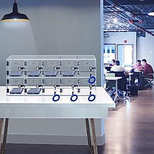 WACTO Acrylic Wall-Mounted Cell Phone Storage Locker with 10 Slots, Door Locks and Keys - Ideal for Office, Classroom, Gym - Clear