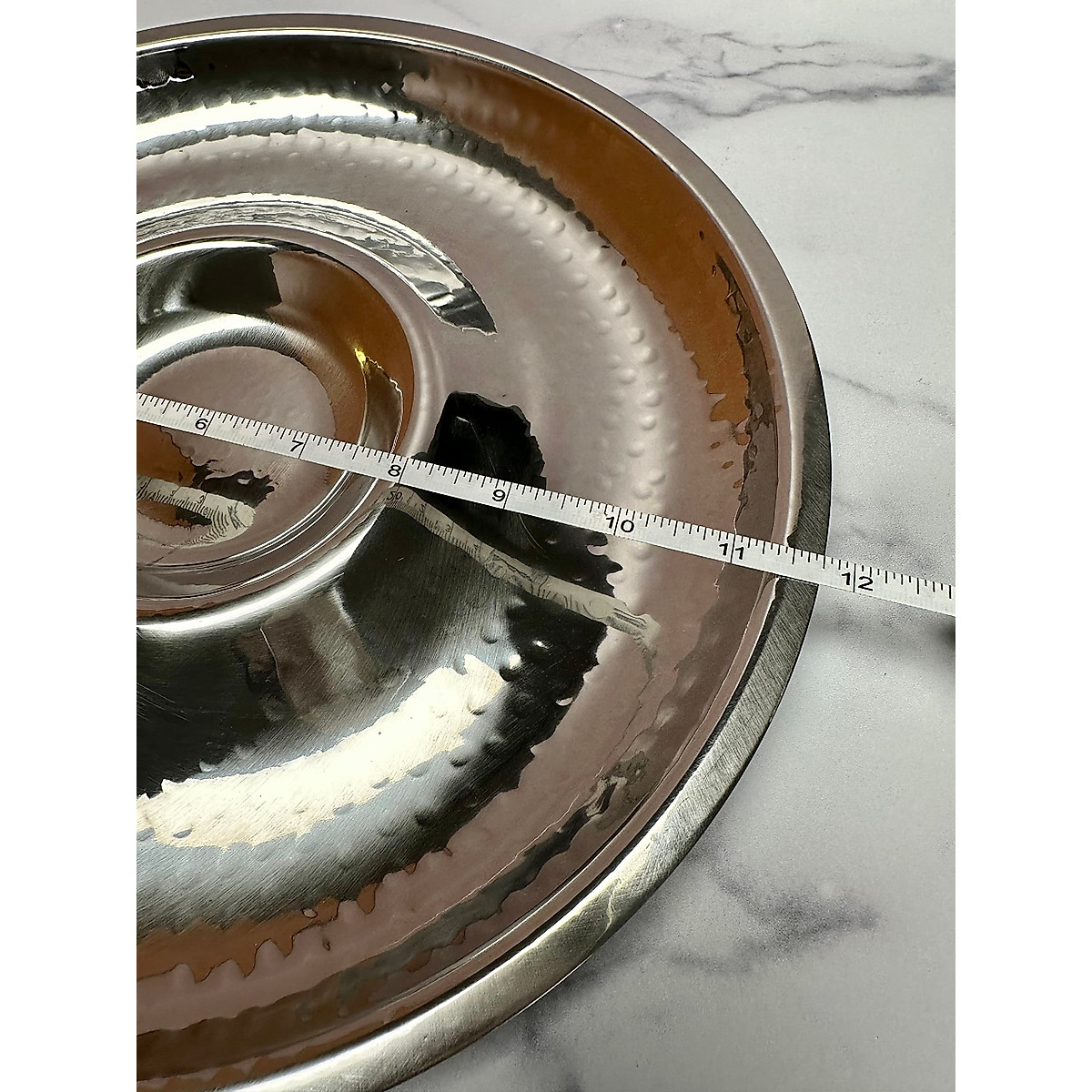 Decozen Chip and Dip Bowl with Orchid Accent - Elegant Serving Dish for Salad, Popcorn, Chips, Cereal, and Condiments - Fruit Bowl and Serving Bowl - Essential Kitchen Counter Serveware