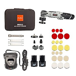 Maxshine M0312 Mini Cordless Polisher – Maximizes Mobility, Super Lightweight(1.93 LBS), 6 Adjustable Speeds, Works as a DA or Rotary Polisher, Includes a full set for your car paint corrections